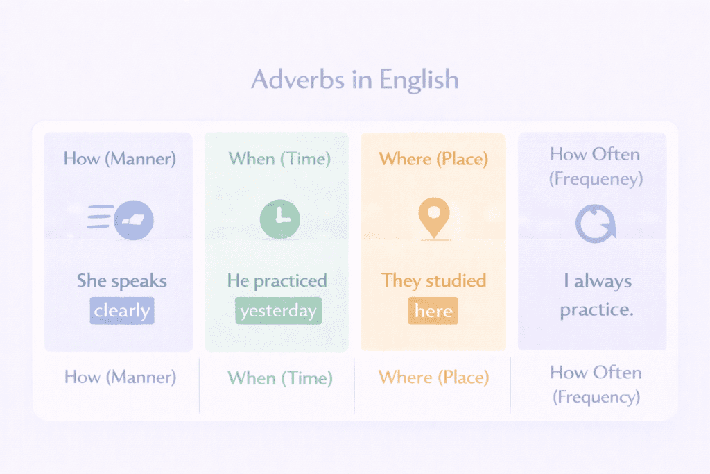 Adverbs – Types, Rules & Examples - Practice English Online